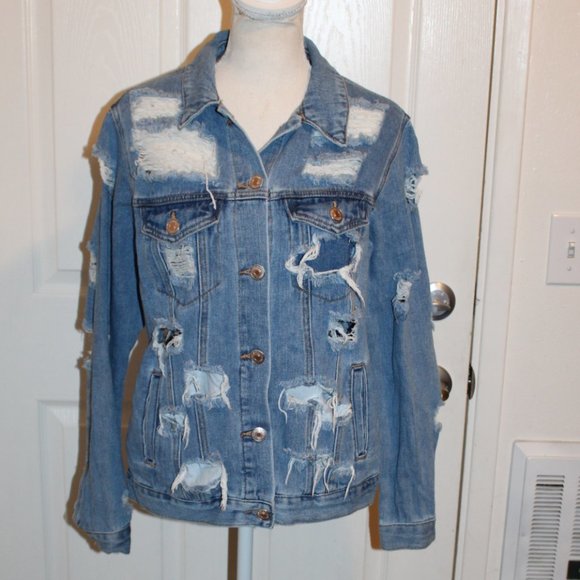 Forever 21 | Jackets & Coats | New Forever 2 Super Ripped Destroyed ...